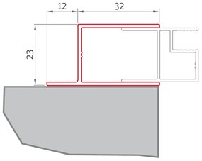 Roth Postranní profil LEGA Varianta: šířka: 15 mm, výška: 1900 mm - (P5841), Barva profilů a typ výplně: profily: brillant