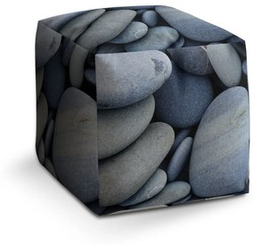 Sablio Taburet Cube Černé kameny: 40x40x40 cm