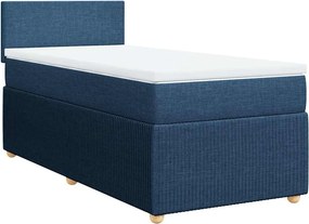 Box spring postel s matrací modrá 100 x 200 cm textil 3287366