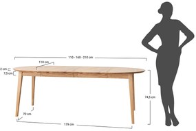 KATMANDU Stůl Orbetello rozkládací, tabákový dub, kulatý 110  cm do 210  cm