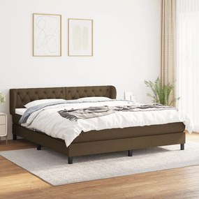 Box spring postel s matrací tmavě hnědá 160x200 cm textil 3126496