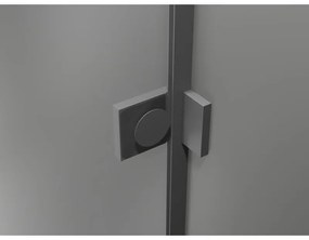 Mexen, Mexen Lunar L Otočné pravé sprchové dveře 80 cm, transparentní, pistolový kov - 834L-080-000-95-00-P