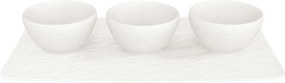 Villeroy&Boch Villeroy & Boch Manufacture Rock Blanc sada misek na dip s podnosem