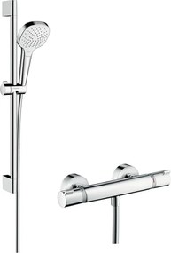 Hansgrohe Croma Select E, sprchová sada Vario s termostatem Ecostat Comfort a sprchovou tyčí 65 cm, bílá/chromová, HAN-27081400