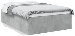 Rám postele betonově šedý 140 x 200 cm kompozitní dřevo