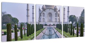 Obraz - Taj Mahal za východu slunce (s hodinami) (90x30 cm)