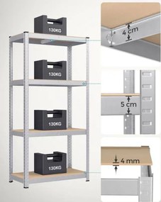 Sada regálů Regmet 2 ks 160 cm hnědá/stříbrná