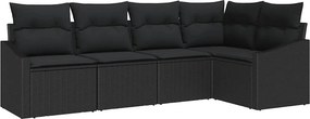 Set pohovek 5 ks Černá polyratan 3346723