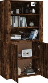 Skříň highboard kouřový dub kompozitní dřevo 3185364