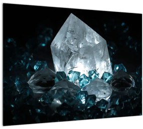 Skleněný obraz krystalu (70x50 cm)