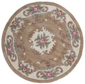 Flair Rugs koberce Ručně všívaný kusový koberec Lotus premium Fawn kruh - 120x120 (průměr) kruh cm