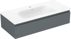Mexen Orio, koupelnová skříňka 100 cm s umyvadlem Vela, 1 zásuvka, grafitová matná/bílá matná, 91A10-10023-1-BF66-W23M01