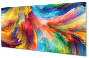 Obraz na skle Nepravidelné barevné proužky fraktály 140x70 cm