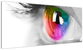 Moderní obraz: barevné oko (100x40cm)