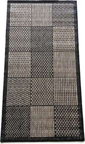 HU Béžovo-šedý sisalový koberec Sizal Bronzové čtverce Rozměr: 40x60 cm
