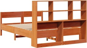 Postel s knihovnou bez matrace 140 x 190 cm masivní borovice 3323001
