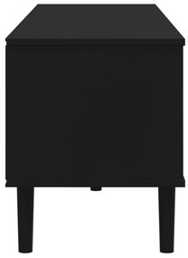 TV skříňka SENJA ratanový vzhled černá 158x40x49 cm borovice - Default Title