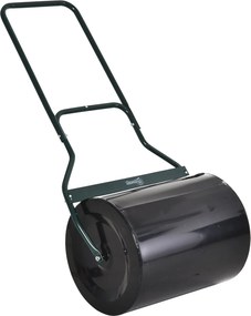Travní válcová s U-rukojetí Outsunny, zahradní válce, průměr 40 cm, objem 60 L pro vodu/písek, kov, černá 57 x 40 x 123 cm | Aosom