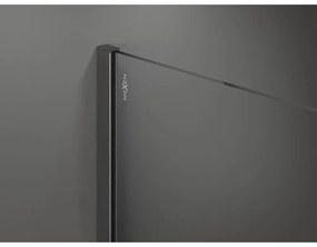 Mexen Kioto+, sprchová zástěna Walk-In s poličkou a věšákem 100 x 200 cm, 8mm čiré sklo-námraza, grafitový profil, 800-100-121-66-35