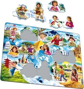 LARSEN Puzzle Děti ve světě / 15 dílků