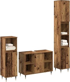 Sada koupelnového nábytku 3 ks Staré dřevo 30 x 30 x 180 cm 3378513