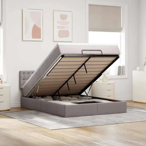 Osmanská postel s matrací &amp; LED Taupe 140x190 cm Látka 3312475