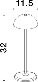 NV 9281381 Venkovní stolní lampa ROSE černý hliník a akryl LED 1W 3000K 5V DC IP54 vypínač na těle / USB kabel - NOVA LUCE