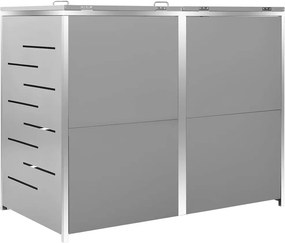 Přístřešek na dvě popelnice 138 x 77,5 x 115 cm nerezová ocel 149559