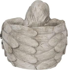 Šedý květináč s andělkou Anjel - 16*13*12 cm