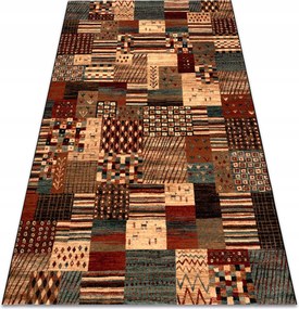Vlněný Koberec Patchwork Geometrické Obdélníky Etno terakota 200 x 300 cm