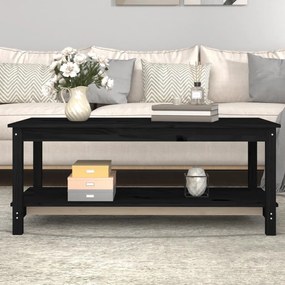 vidaXL Konferenční stolek 110 x 55 x 45 cm masivní borové dřevo [822273] Barva: Černá