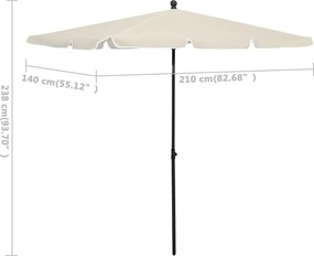 vidaXL Zahradní slunečník s tyčí 210 x 140 cm [315543] Barva: taupe