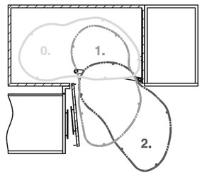 CREATIVA se | dolní skříňka CRE-25D rohová + výsuvné police | 60x110 cm | VÝBĚR KORPUSU | šedá lesk