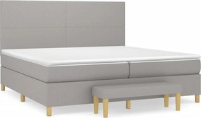 Box spring postel s matrací světle šedá 200 x 200 cm textil 3137021