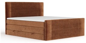 Oranžová boxspring postel s úložným prostorem 160x200 cm Bergamo – Maison de Rêve
