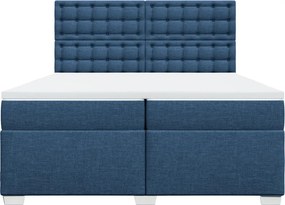 Box spring postel s matrací modrá 200x200 cm textil 3292915