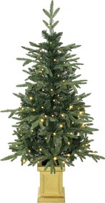 HOMCOM Umělý vánoční stromek, 120 cm Jedle s 110 LED osvětlením 147 špiček, 2 barvy světla, Dálkové ovládání