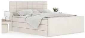 Béžová boxspring postel s úložným prostorem 140x200 cm Ava – Maison de Rêve