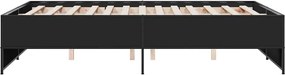 Rám postele černý 135 x 190 cm kompozitní dřevo a kov 3279902