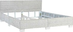 Rám postele šedý přírodní ratan 160 x 200 cm 283092