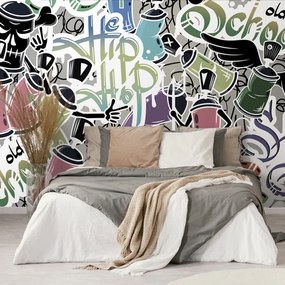 Samolepící tapeta street art s veselými prvky - 150x100 cm