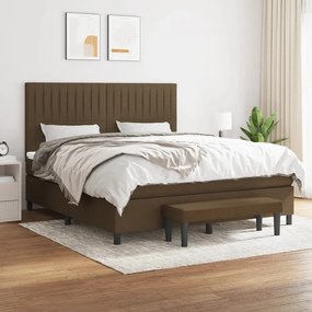 Box spring postel s matrací tmavě hnědá 180x200 cm textil 3136776