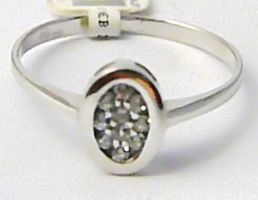Klenoty Budín Mohutný prsten z bílého zlata se zirkony 585/1,30 gr vel. 57 1161241
