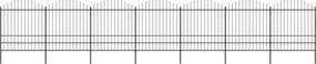 vidaXL Zahradní plot s hroty ocel (1,75–2) x 11,9 m černý [277754]