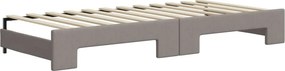 Válenda s přistýlkou a matracemi taupe 100 x 200 cm textil 3196842