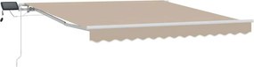 Stahovací markýza Béžová 350 x 250 cm Látka a hliník 3330340