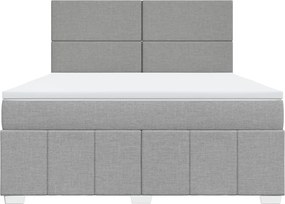 Box spring postel s matrací světle šedá 180 x 200 cm textil 3294040