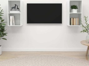 vidaXL Nástěnné TV skříňky 2 ks dřevotříska [3079844] Barva: bílá a dub sonoma