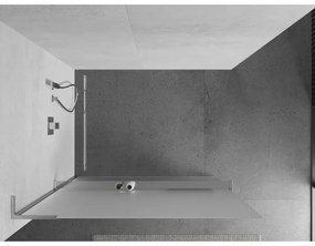 Mexen Kioto+ L, sprchová zástěna Walk-In s poličkou a věšákem 100 x 200 cm, 8mm sklo námraza, chromový profil, 800-100-123-01-30