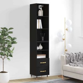 vidaXL Skříň highboard 34,5 x 34 x 180 cm kompozitní dřevo [3189742] Barva: Černá